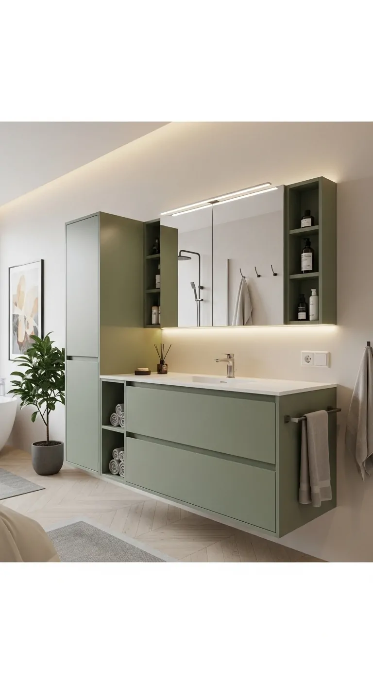 50+ Green Vanity Bathroom Ideas for a Fresh and Stylish Look